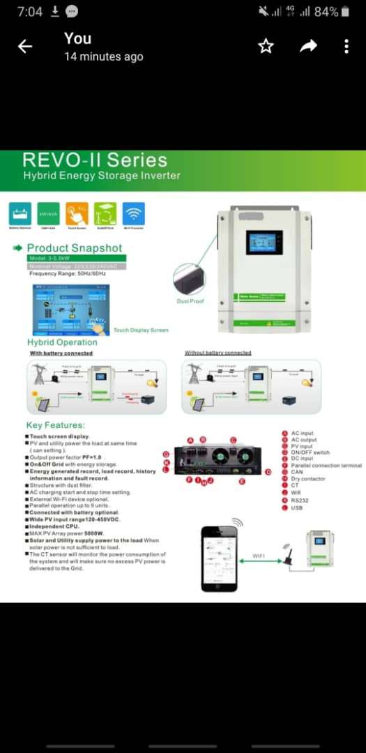 5.5KVA/48V Hybrid Solar Energy Storage Inverter (HIGH VOLTAGE ...