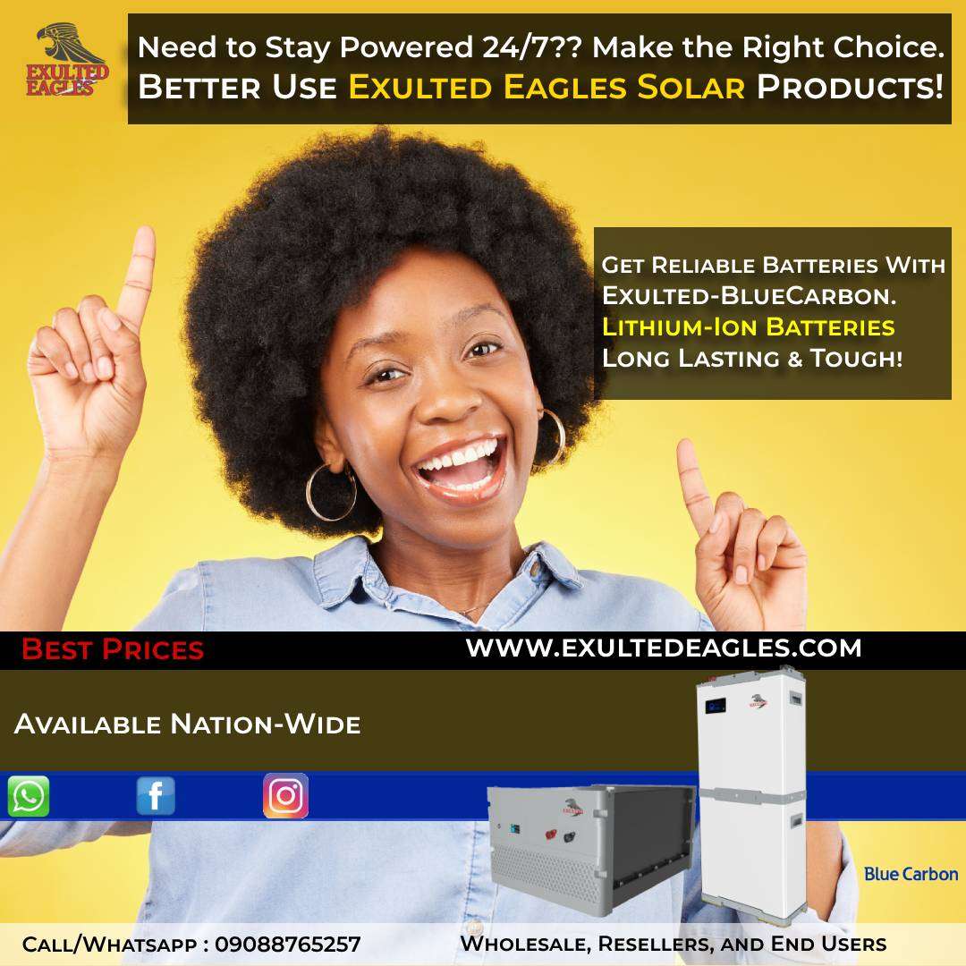 Exulted Eagles Nigeria LimitedBuy Exulted-Blue Carbon Lithium Batteries